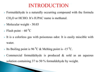 Introduction preparation of_formaldehyde | PPTX