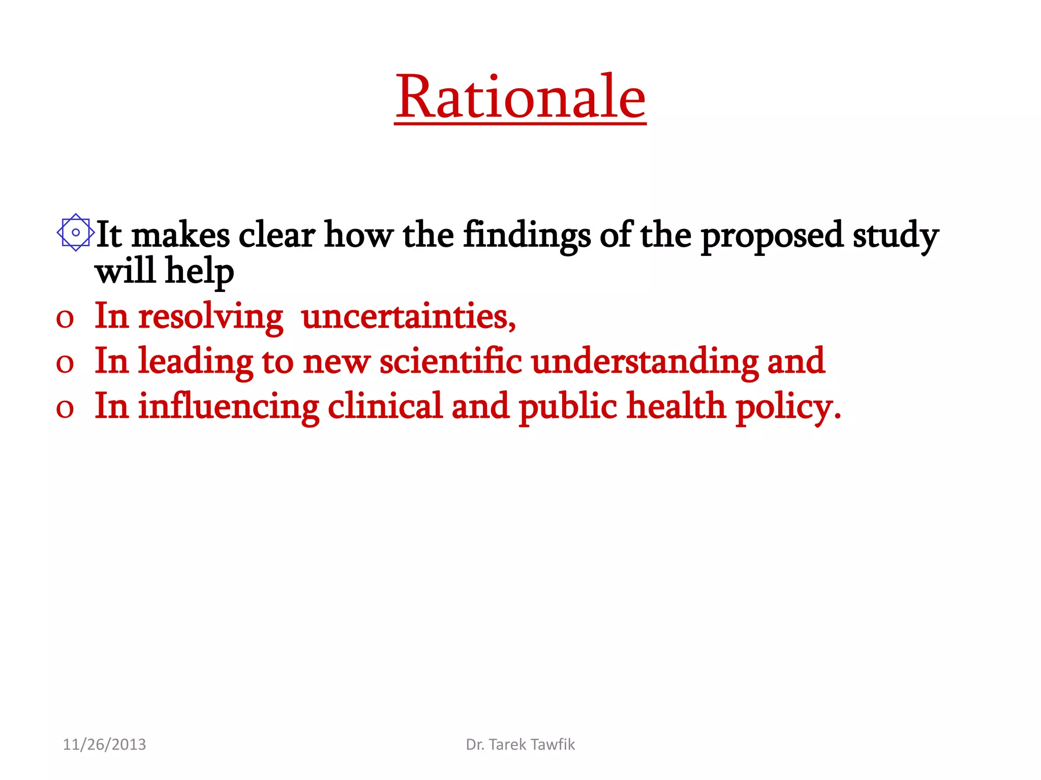 Introduction, rationale and objectives | PPTX