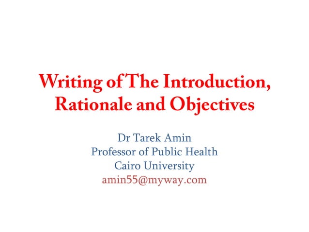 Introduction, rationale and objectives | PPTX | Bone and Joint ...