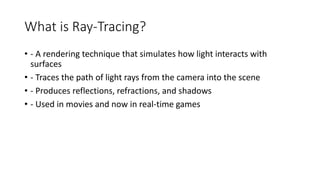 Introduction ray-tracing and path-tracing | PPT