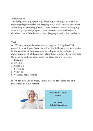 Introduction Reading, writing, speaking, listening, viewing, .docx