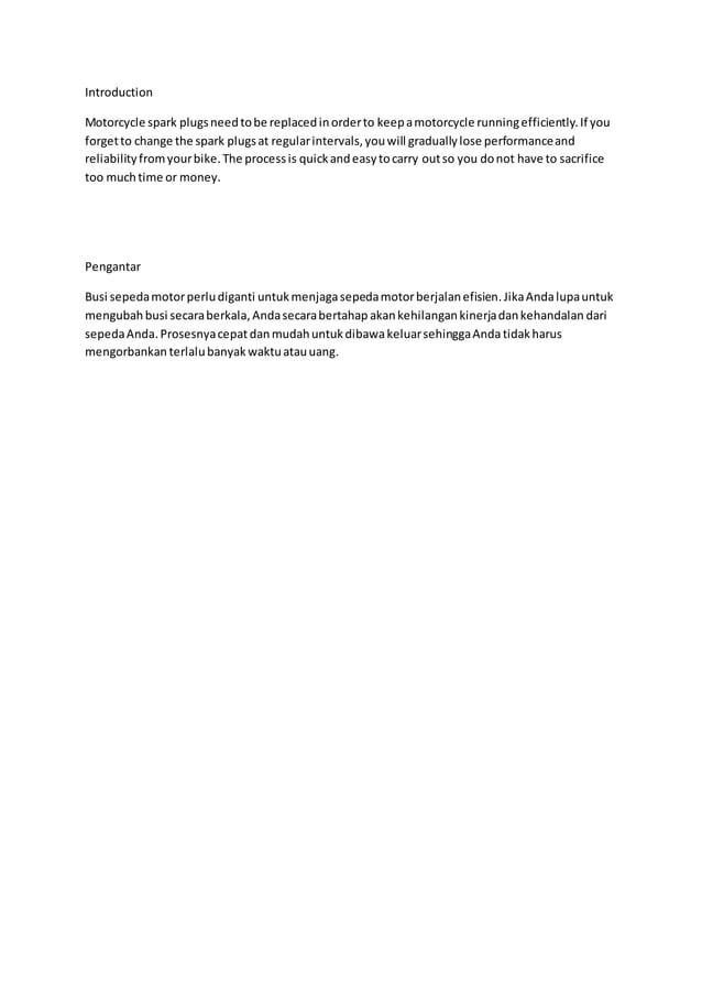 Introduction replacing spark plugs | PDF