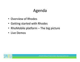 Introduction to Rhodes - By Surendran - Spritle software | PDF