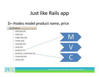 Introduction to Rhodes - By Surendran - Spritle software | PDF