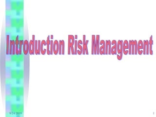 Introduction risk management | PPT