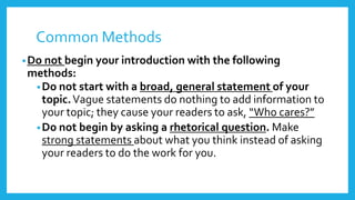 Introductions, Conclusions, and Titles | PPT