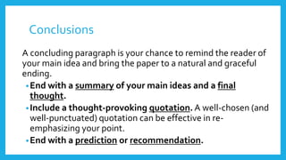 Introductions, Conclusions, and Titles | PPT