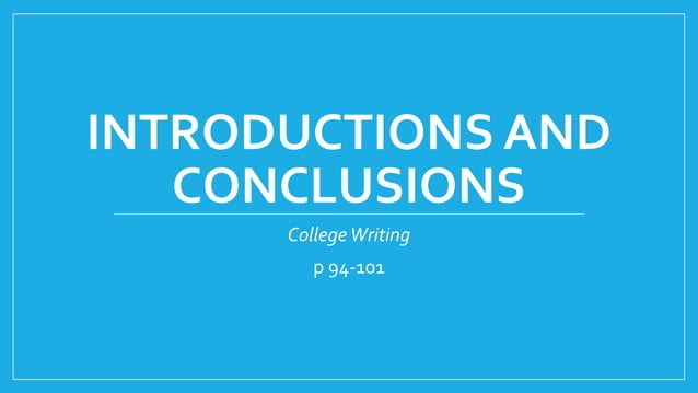 Introductions and Conclusions | PPTX