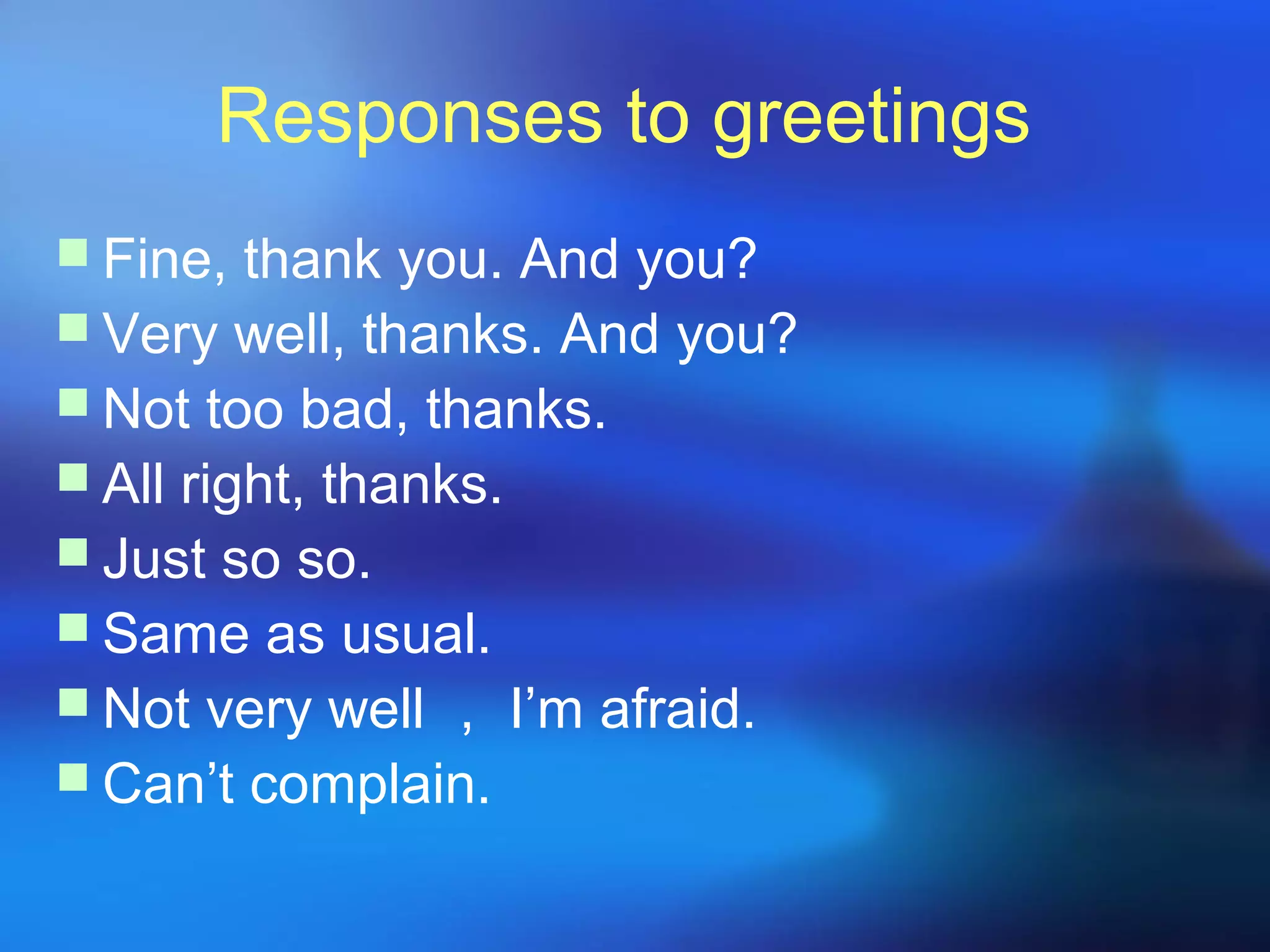 Introductions and greetings | PPT
