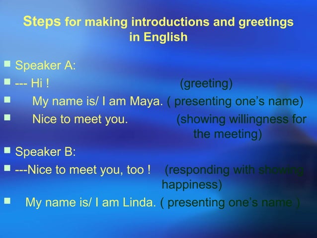 Introductions and greetings | PPT