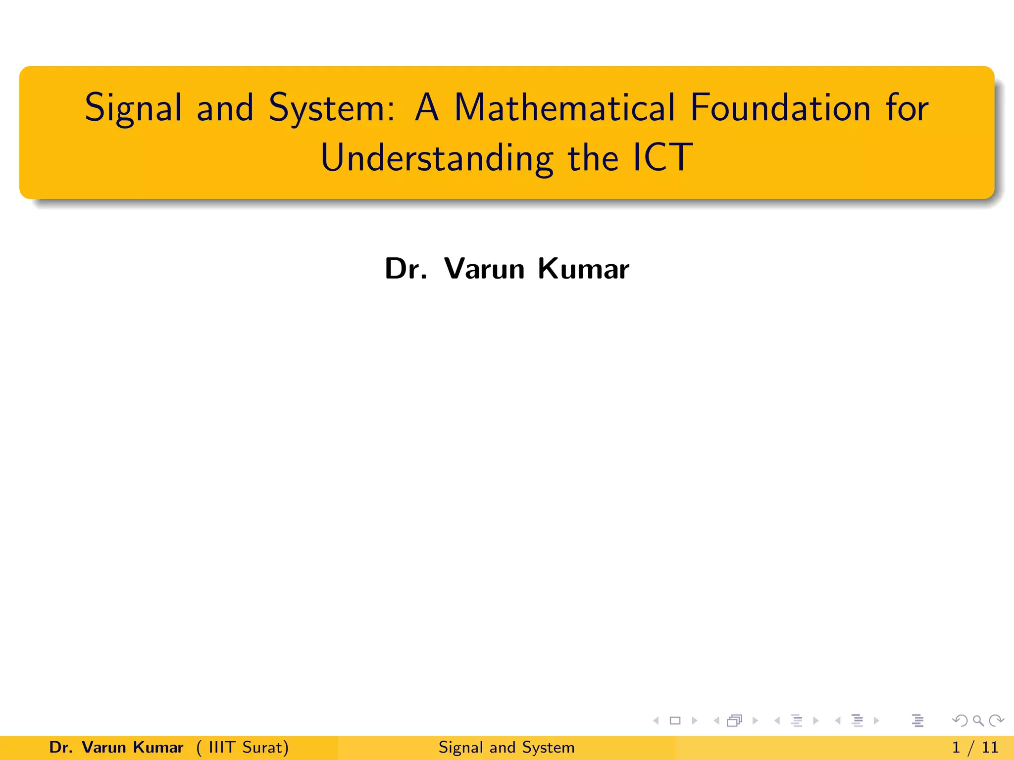 Introduction to signal and system | PPT