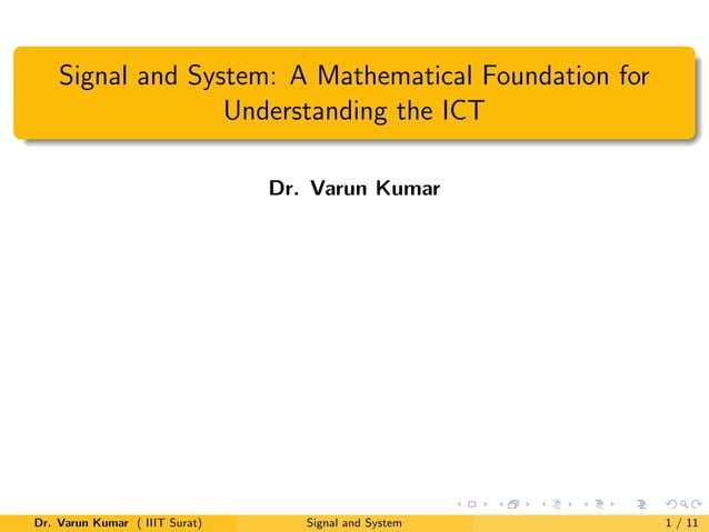 Introduction to signal and system | PPT
