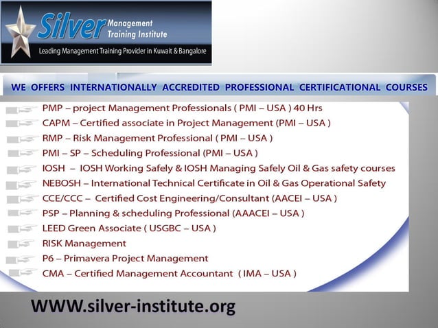 Silver Management Training Institute | PPT