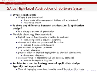 What is Software Architecture? | PDF