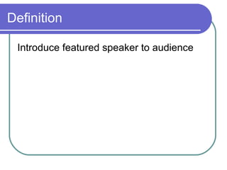 Introduction Speech | PPT