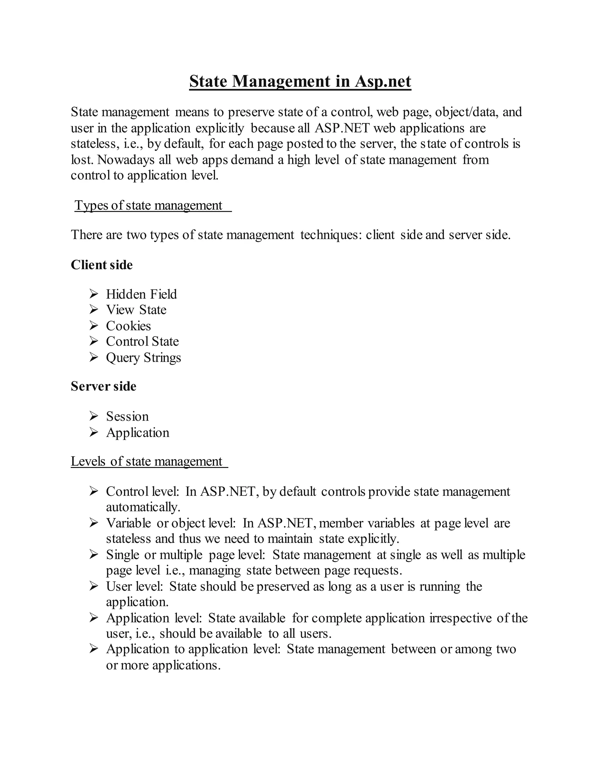 State management in asp | PDF State management in asp | PDF