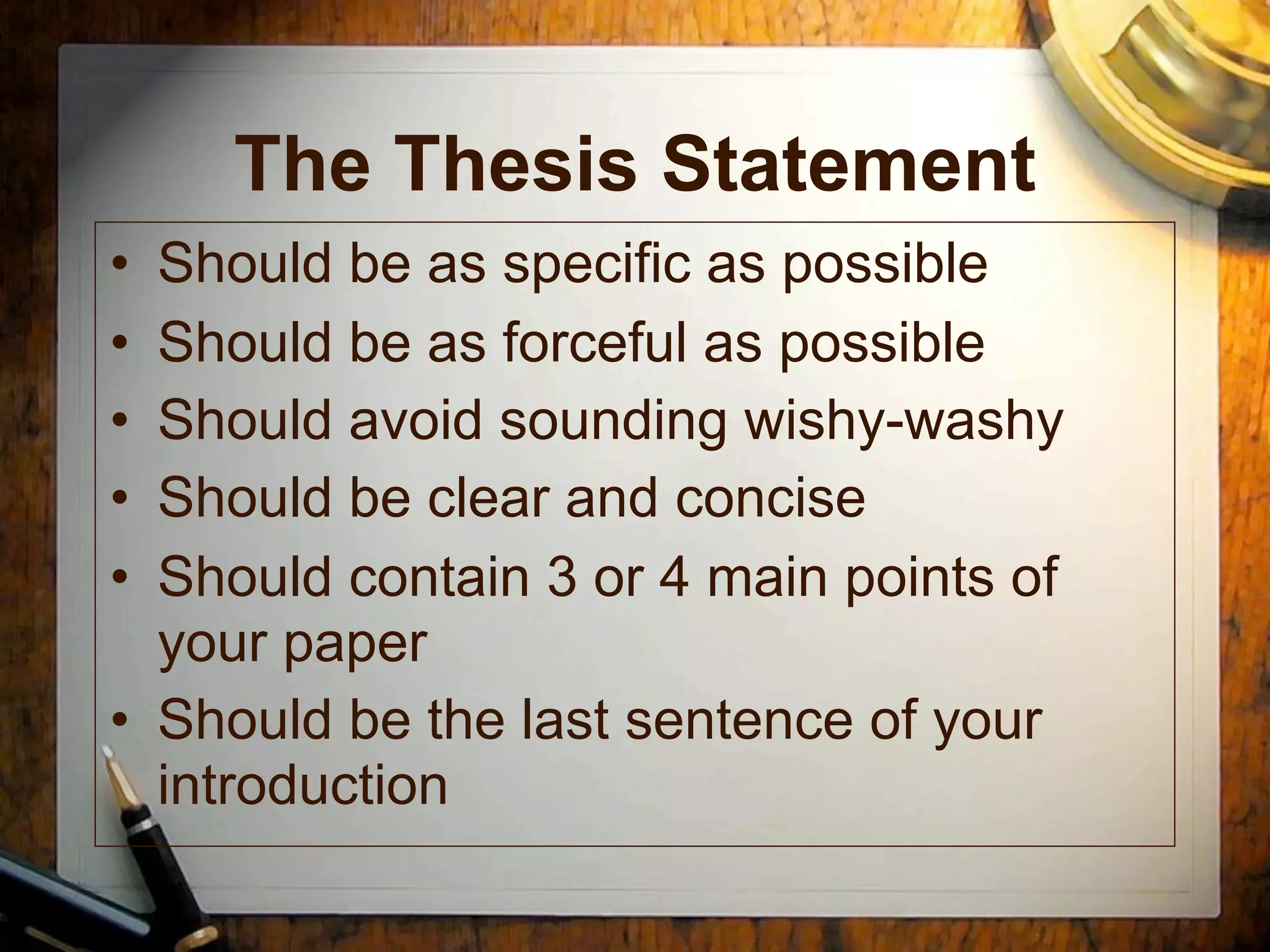 Introductions thesisstatements | KEY | Education
