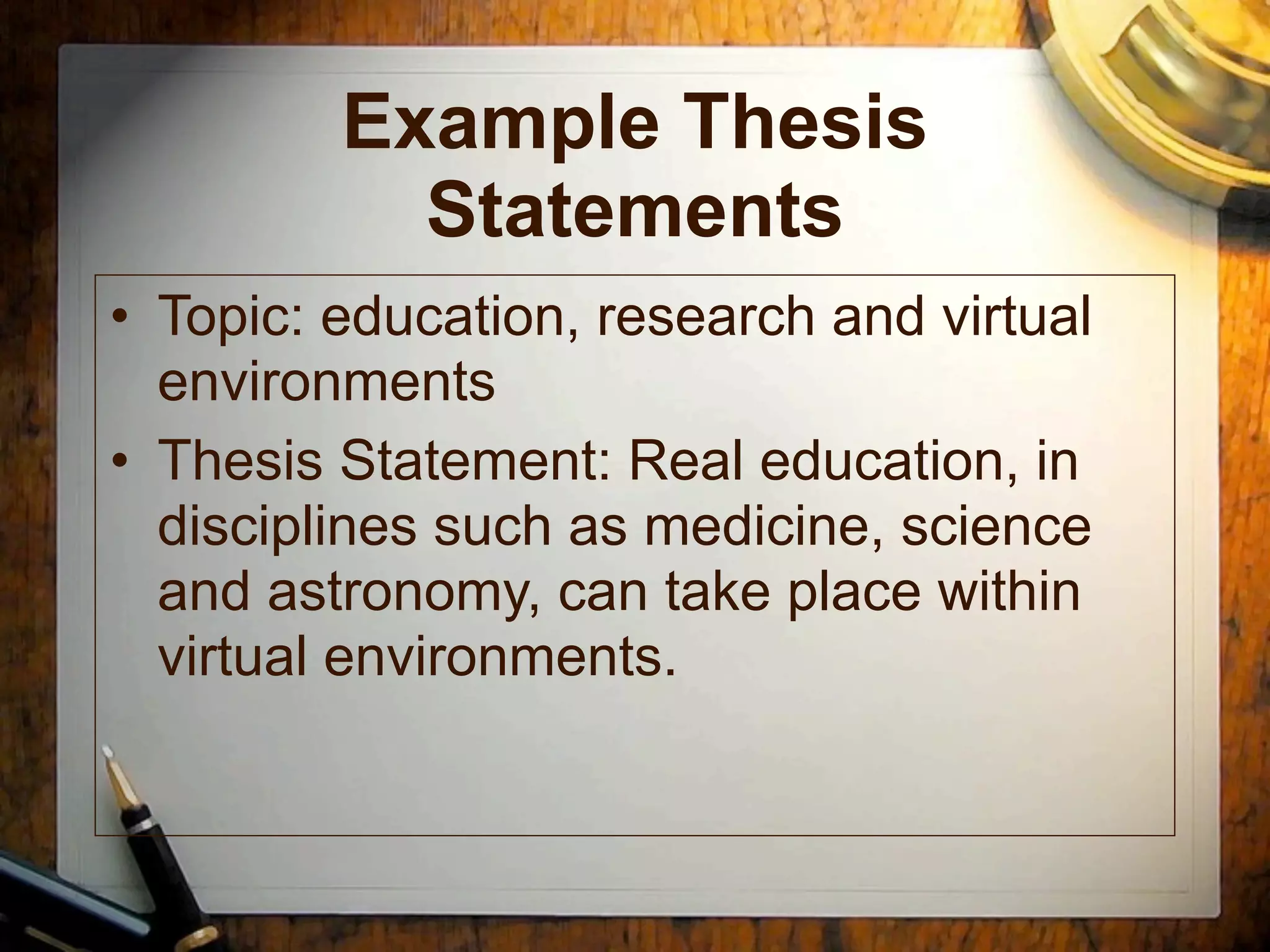 Introductions thesisstatements | KEY | Education
