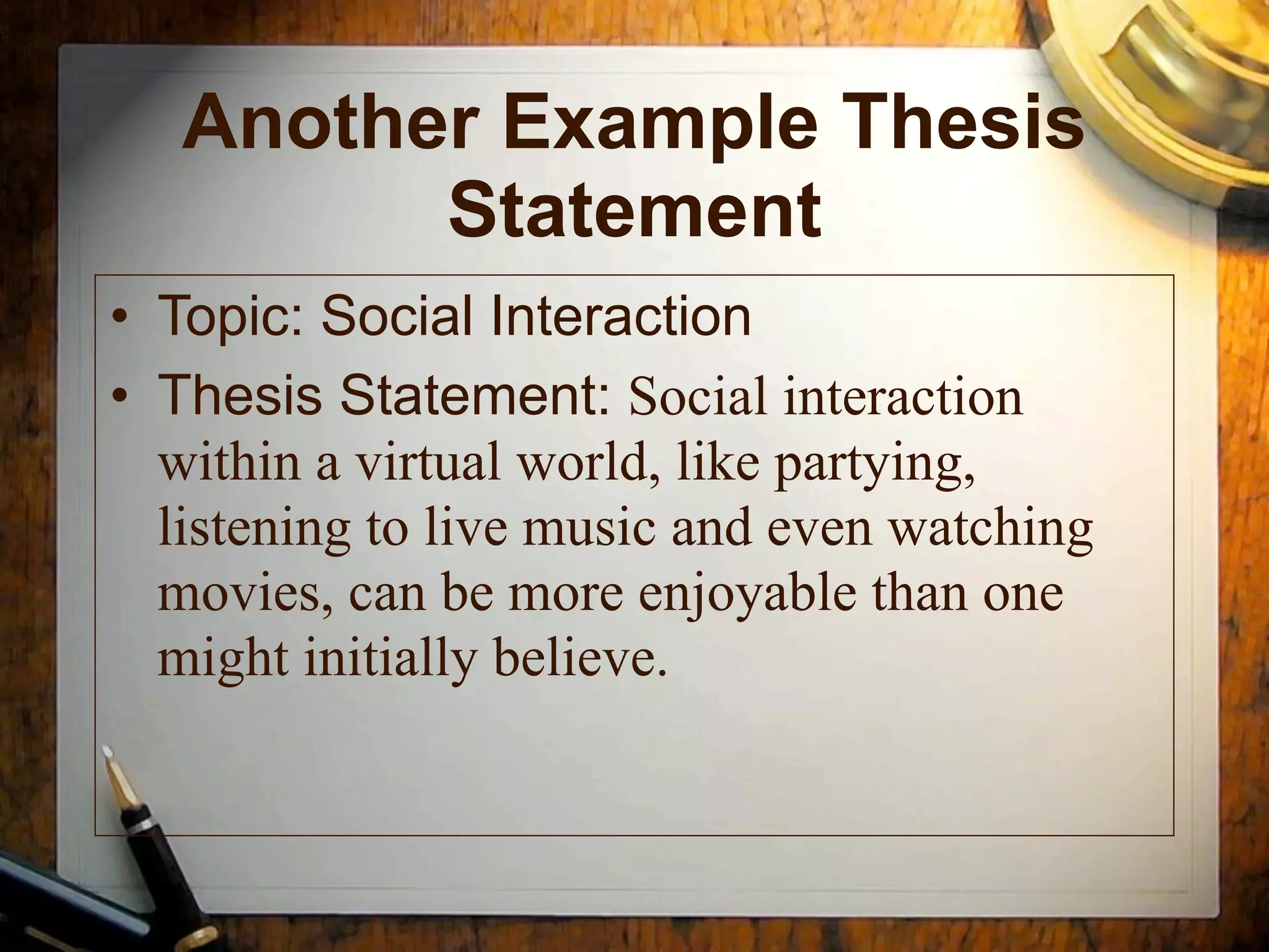 Introductions thesisstatements | KEY | Education