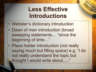 Introductions thesisstatements | KEY | Education