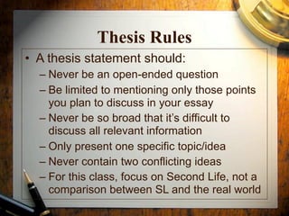 Introductions thesisstatements | KEY | Education