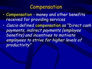 Introduction strategic compensation management Part Ii | PPT