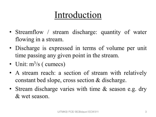 introduction stream-flow in civil engineering | PPT