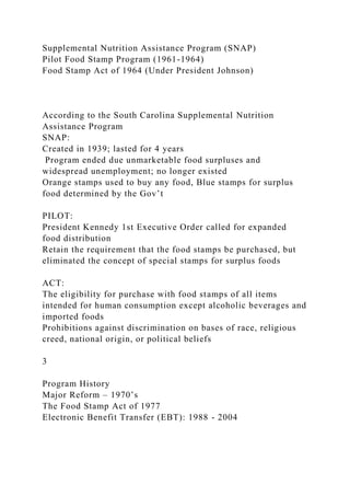 Introduction Supplemental Nutrition Assistance Program (SNAP) .docx