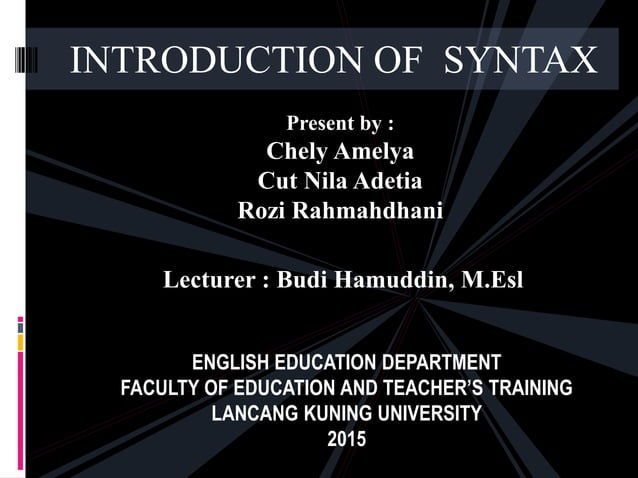 Introduction of Syntax | PPTX | Education