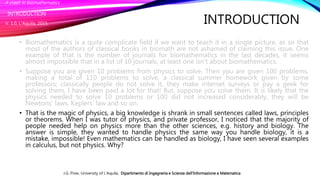 A Crash course in biomathematics Introduction (technical details) | PPTX