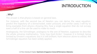 A Crash course in biomathematics Introduction (technical details) | PPTX