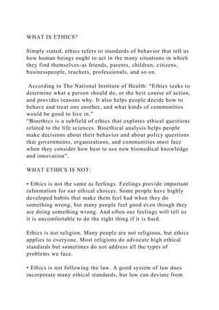 INTRODUCTION THINKING ETHICALLY A Framework for Moral Decisio.docx