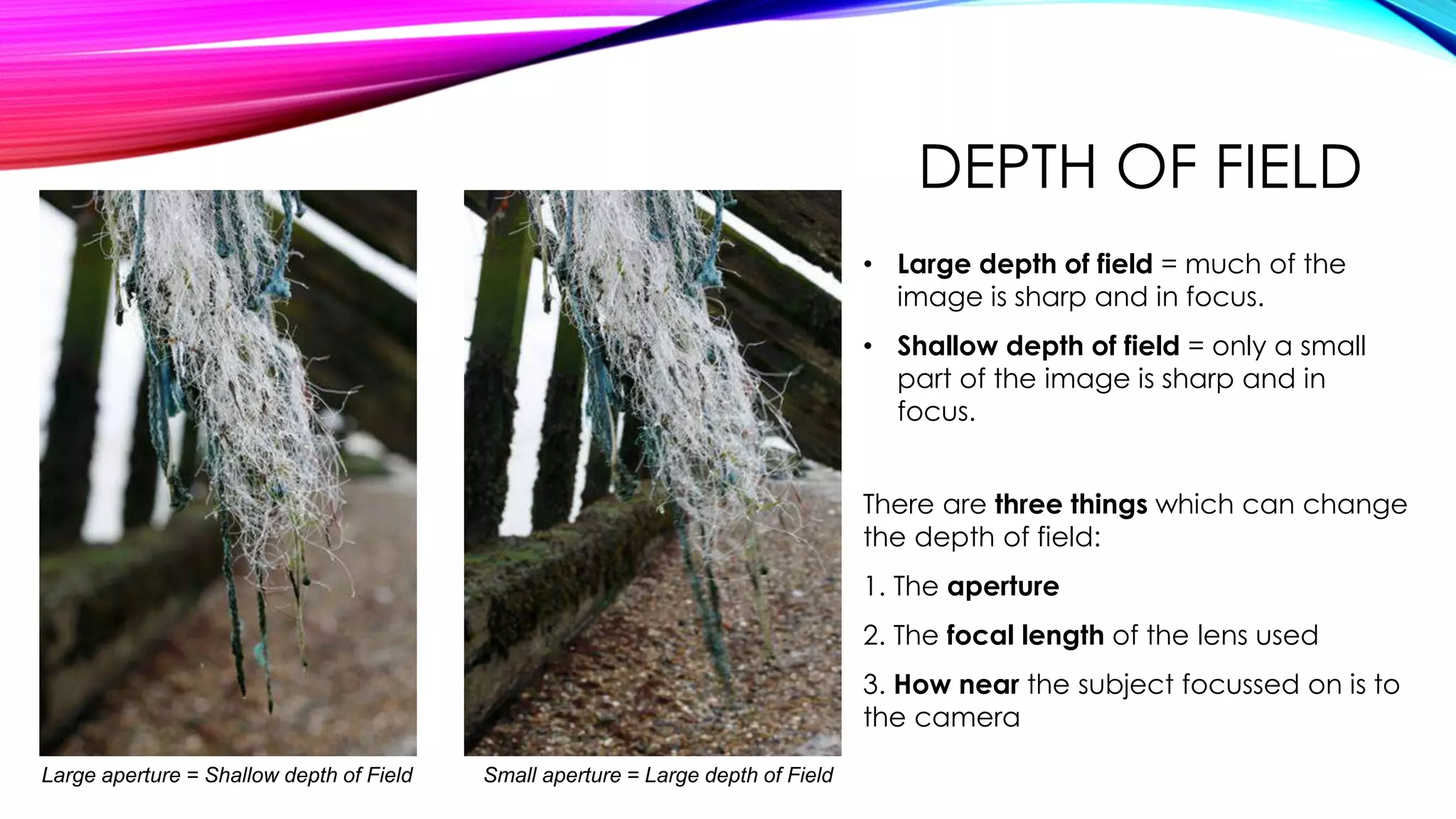 Aperture, Shutter Speed and Depth of Field | PPTX | Photography | Arts ...