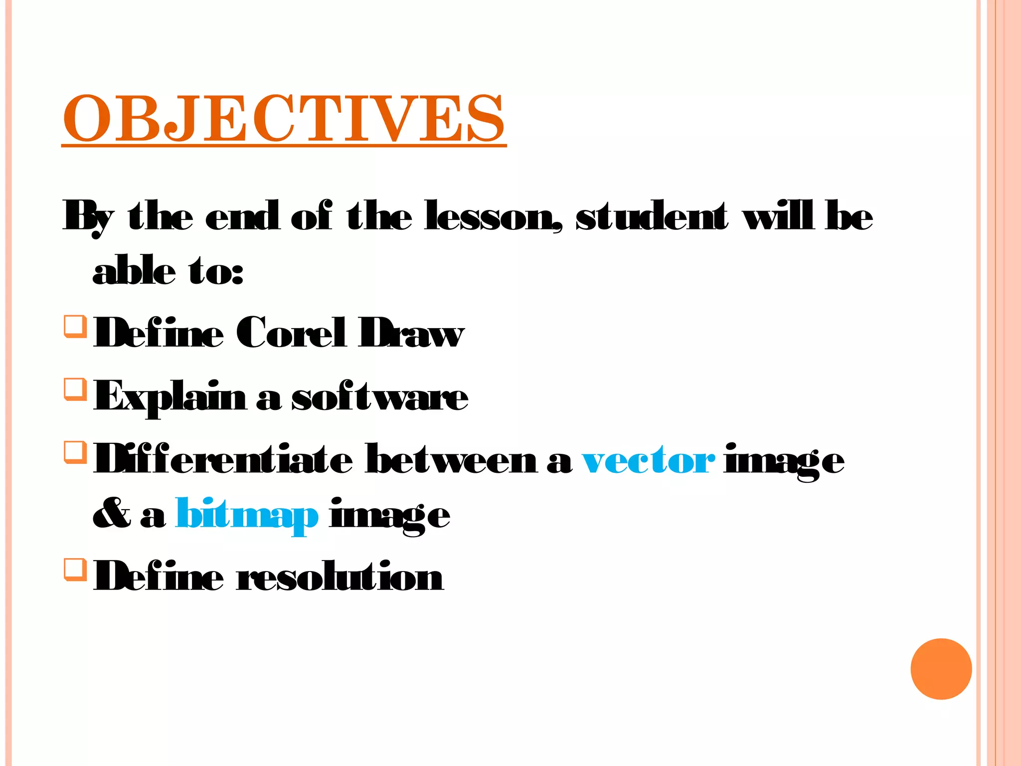 Introduction To Corel Draw Ppt Computing Technology And Computing