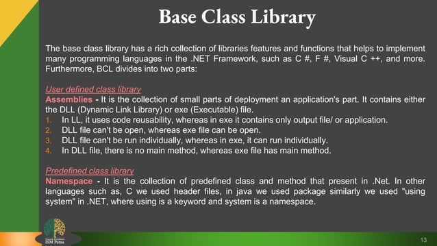 Introduction to .net | PPTX