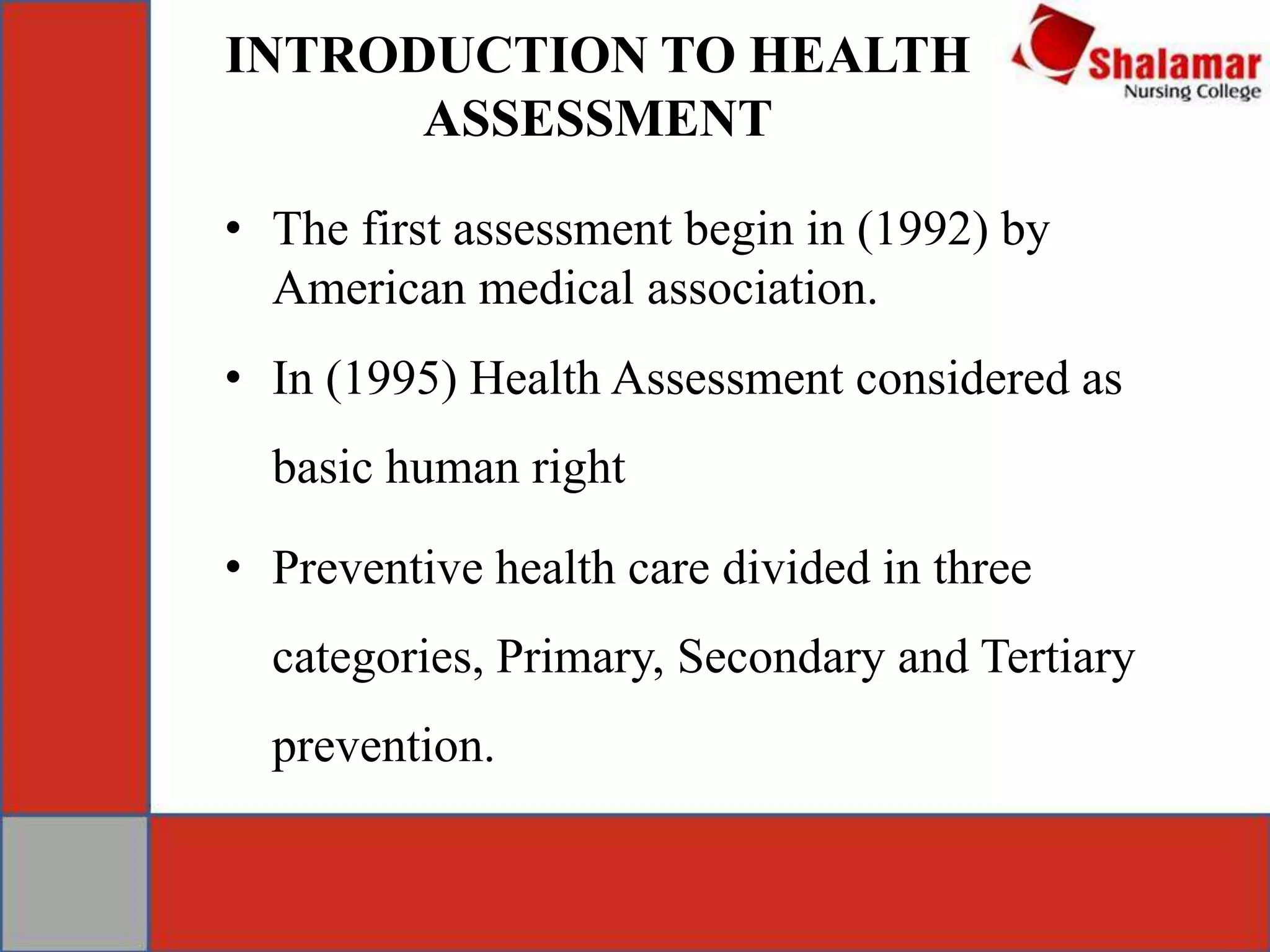 Introduction to Health Assessment unit-1 | PPT
