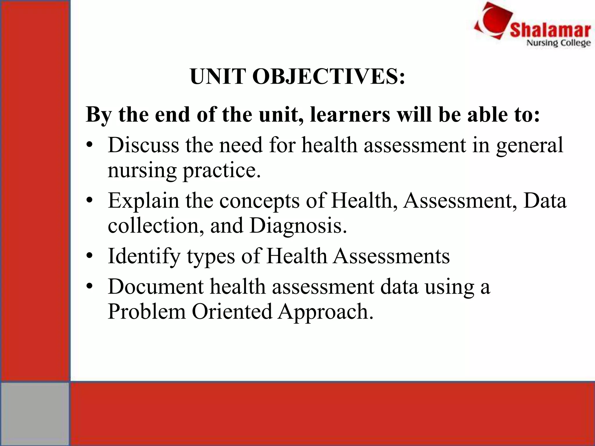 Health Assessment Concepts | PPT