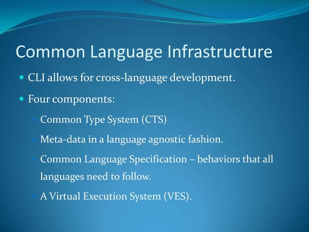 Introduction to .net framework | PPSX | Programming Languages | Computing