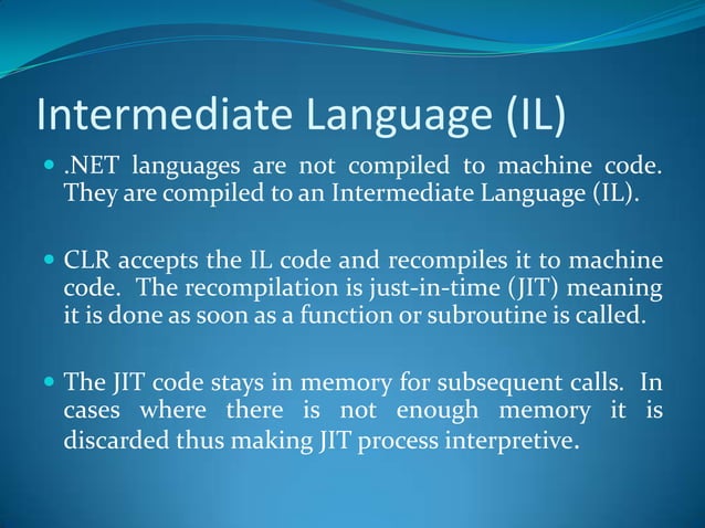 Introduction to .net framework | PPSX | Programming Languages | Computing