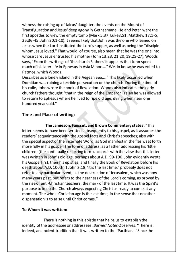 Introduction to 1 john | PDF