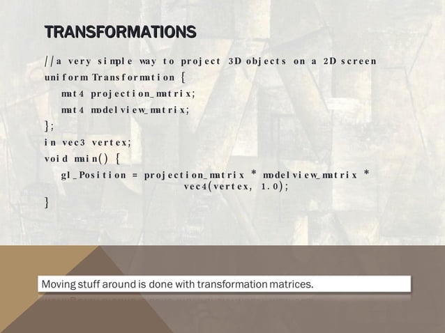 Introduction to 3D and shaders | PPT