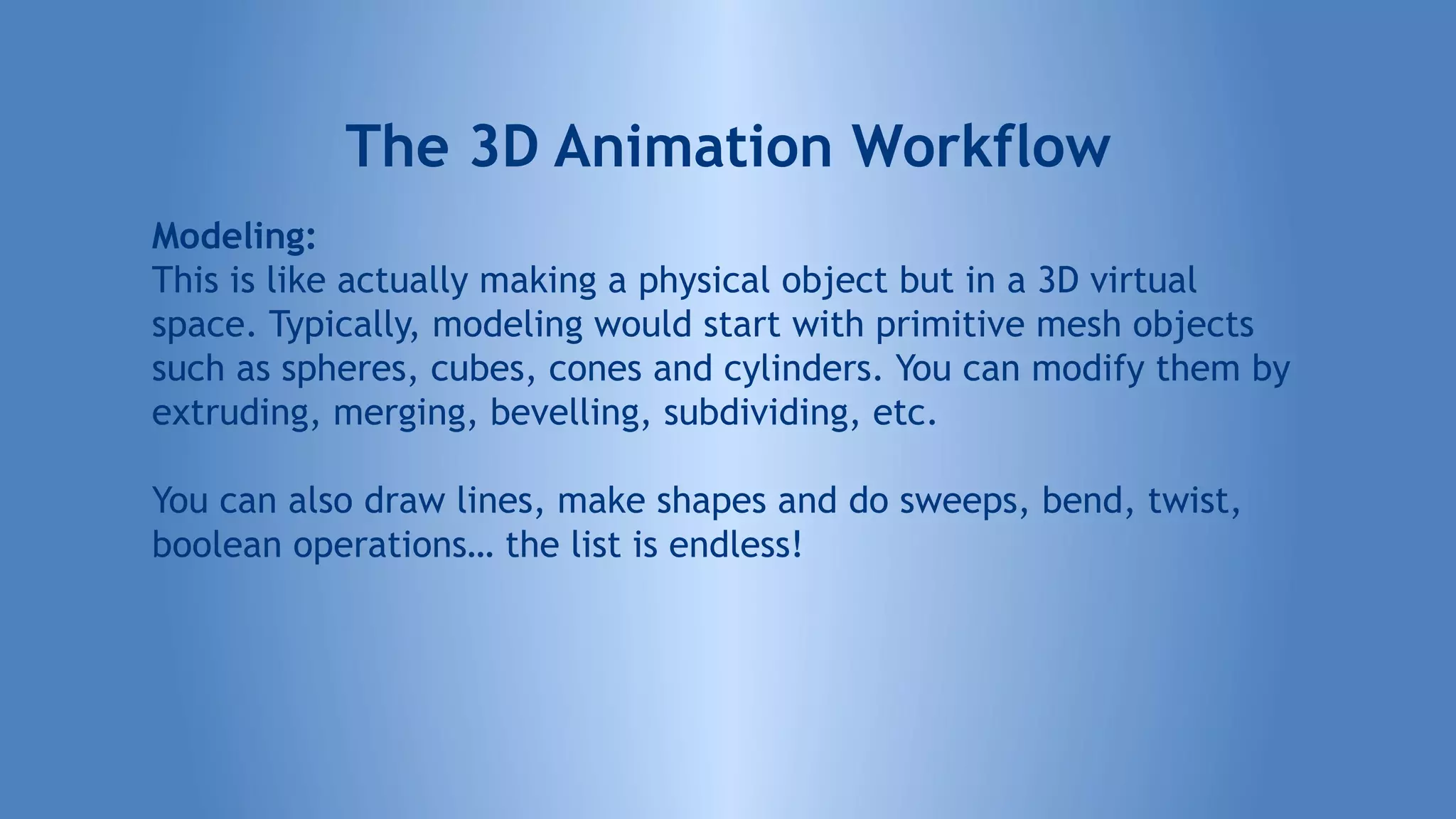 Introduction to 3D Animation | ODP