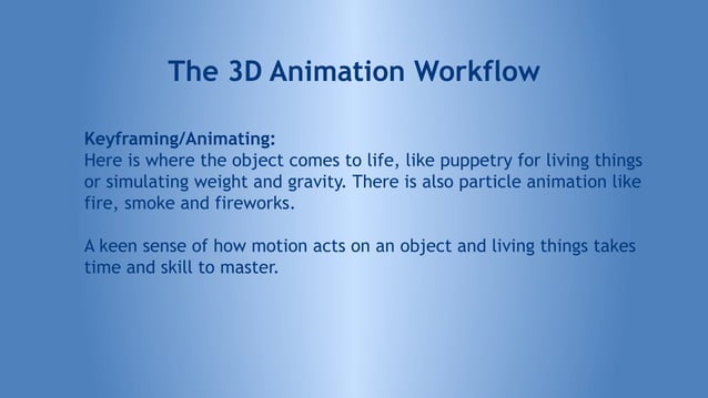 Introduction to 3D Animation | ODP | 3-D Graphics | Computer Software and Applications