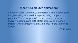 Introduction to 3D Animation | ODP | 3-D Graphics | Computer Software ...