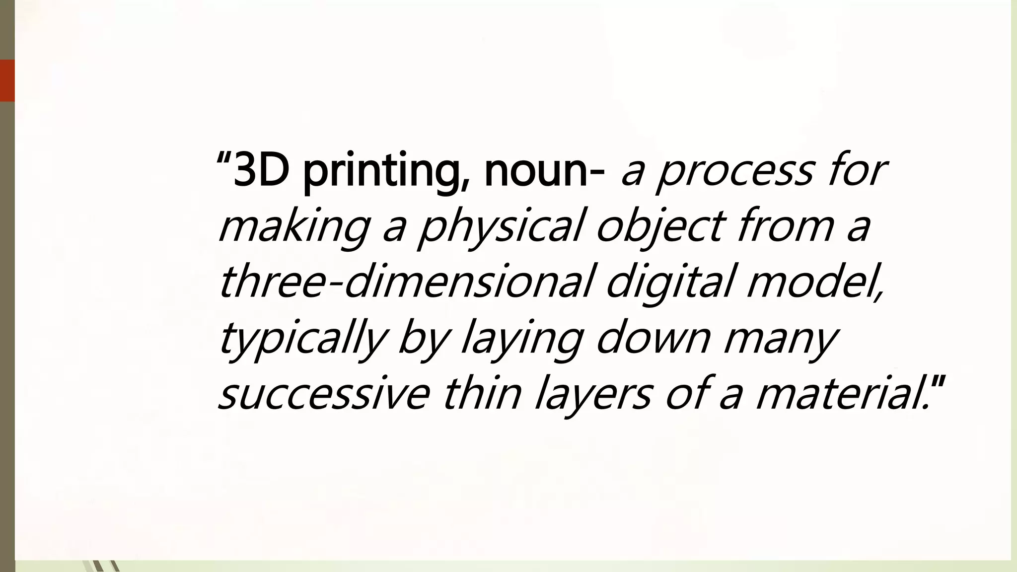 Introduction to 3d printing | PPTX