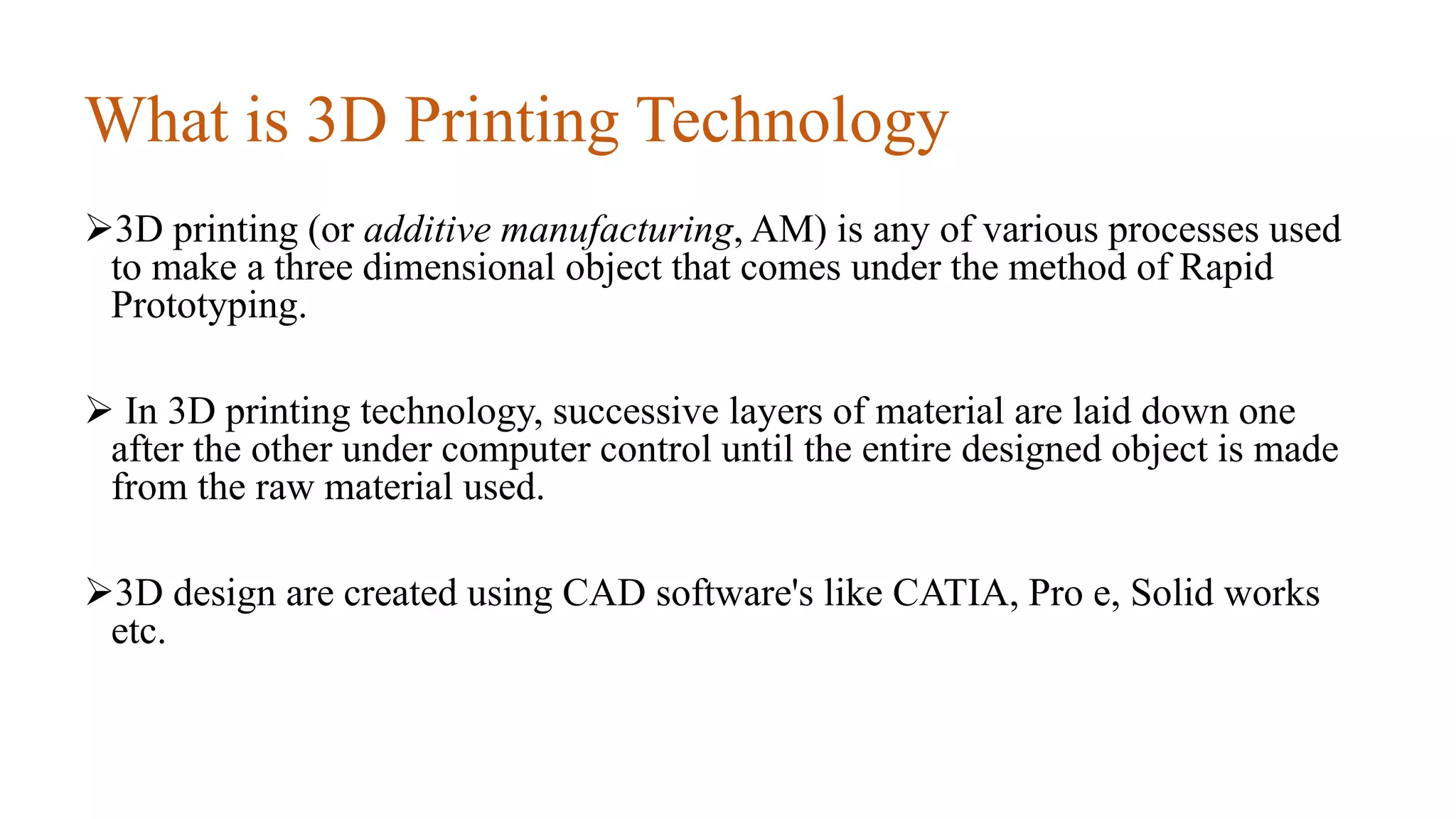 Introduction to 3D printing | PPTX
