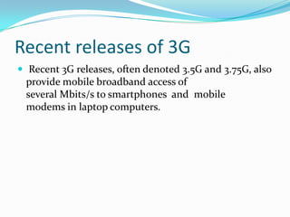 Introduction to 3G | PPTX | Computer Networking | Computing