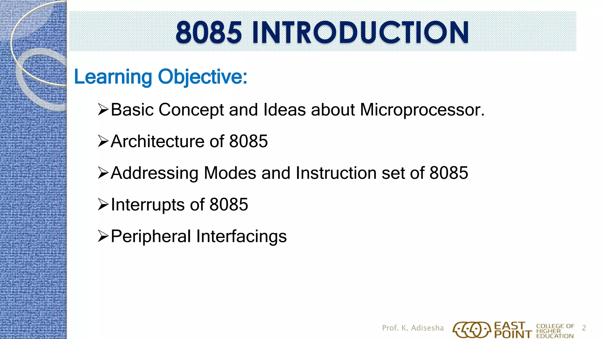 Introduction to 8085 Microprocessor | PPT