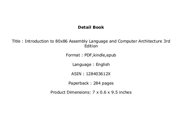~[online] Library~ Introduction To 80x86 Assembly Language And Comput…