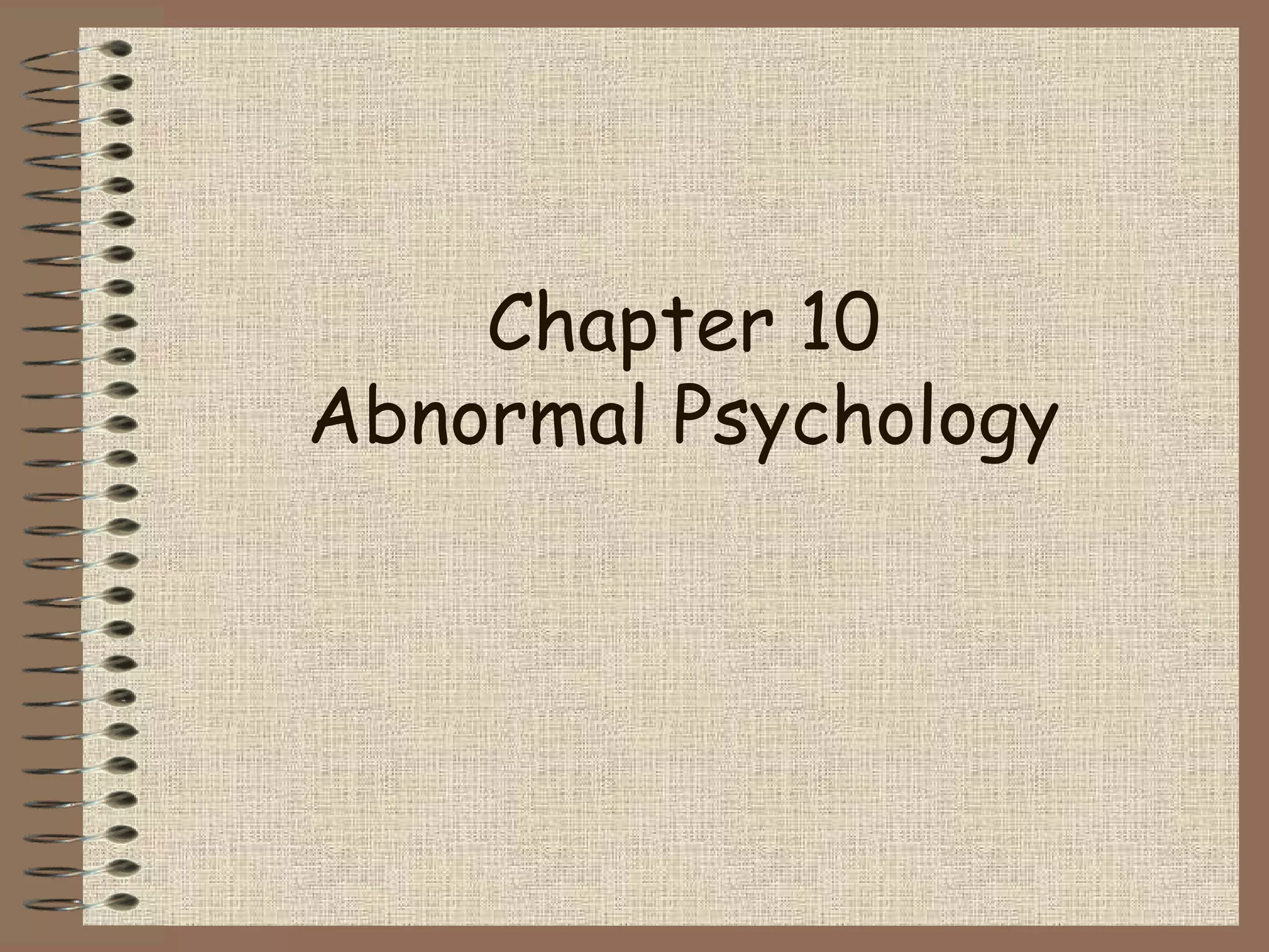 Introduction to abnormal psychology | PPT